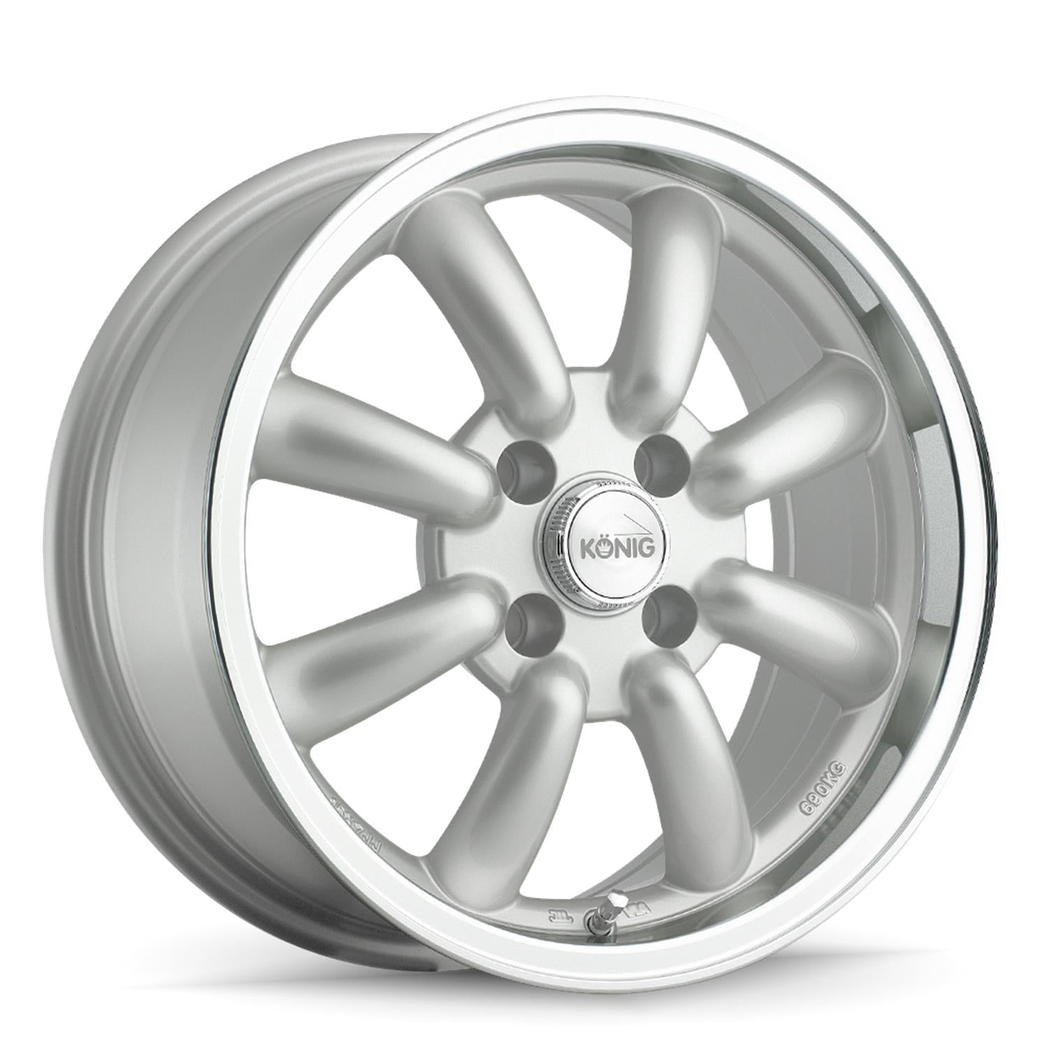 Konig Rewind 15x7 +40 4x100 73.1CB - Silver w/ Machine Lip – Jspec Wheels