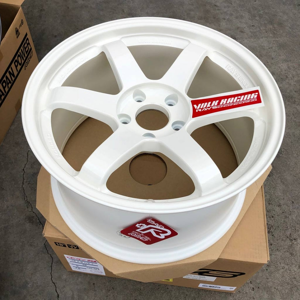 RAYS WHEELS - TE37SL 17X9.5 +45 5X114.3 - TIME ATTACK WHITE – Jspec Wheels